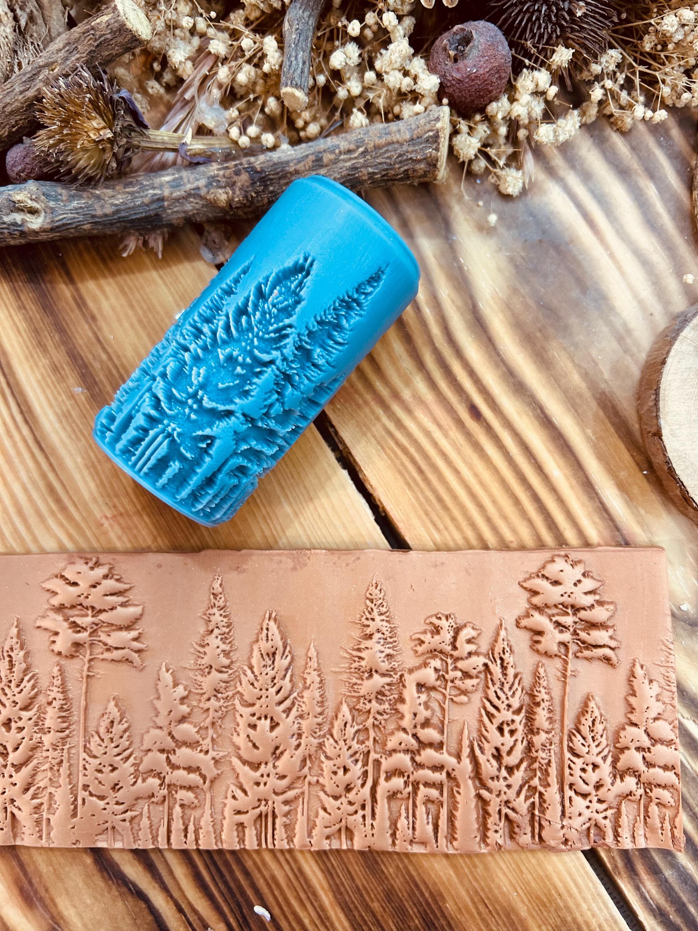 Forest Scene Texture Roller: Polymer Clay, Ceramic Embossing Tool - Etsy