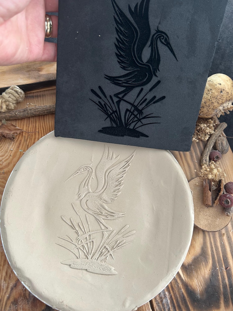 Heron & Reeds Texture Mat: Flexible Foam Embossing for Clay Crafts - Etsy