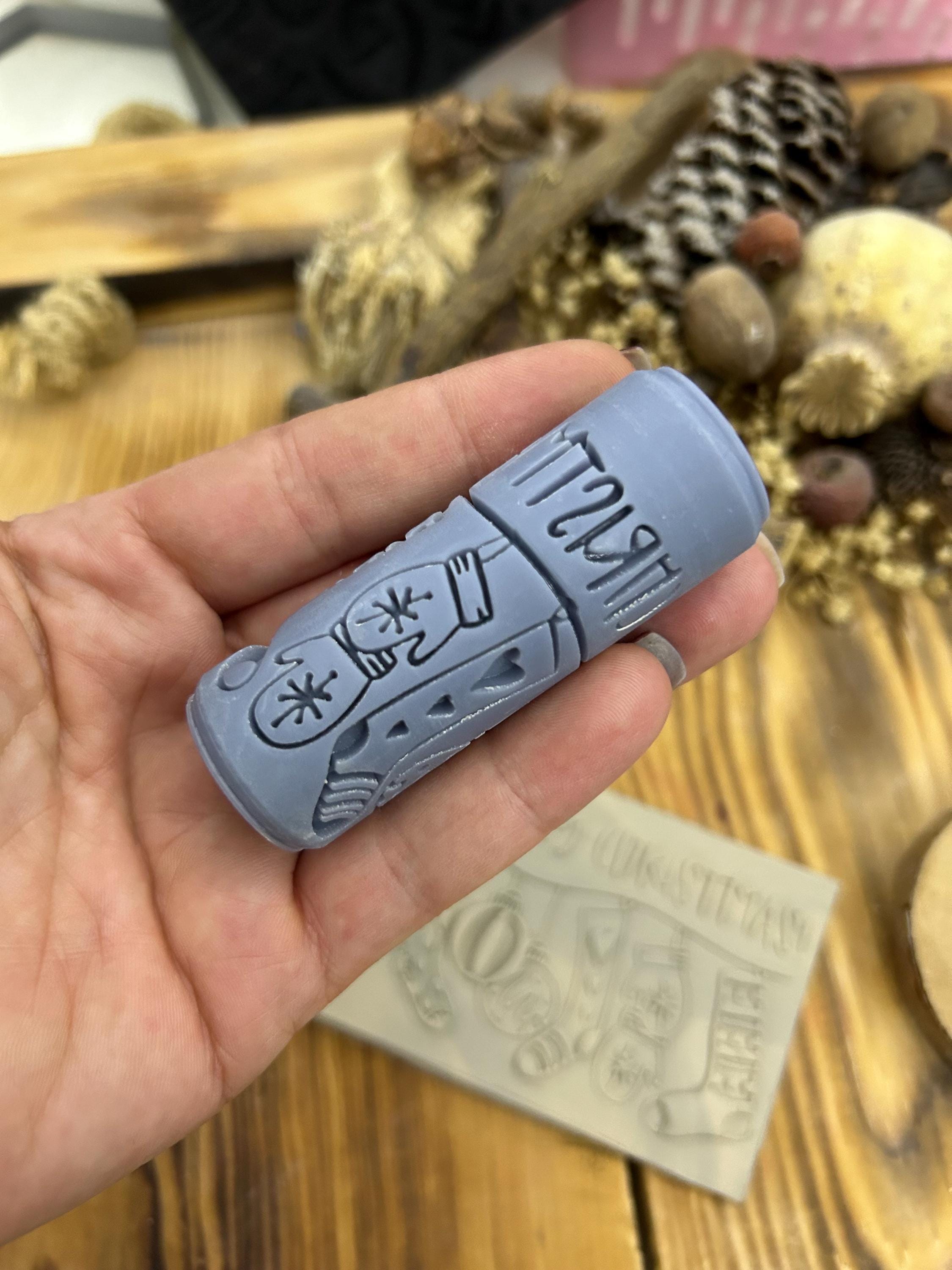 Merry Christmas Mini Stockings Texture Roller – 7 Cm Christmas Clay ...