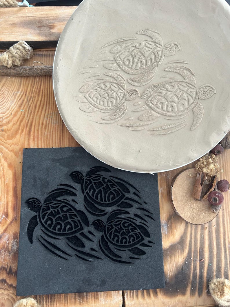 Sea Turtle Texture Mat: Flexible Foam for Pottery, Clay, Soap - Etsy