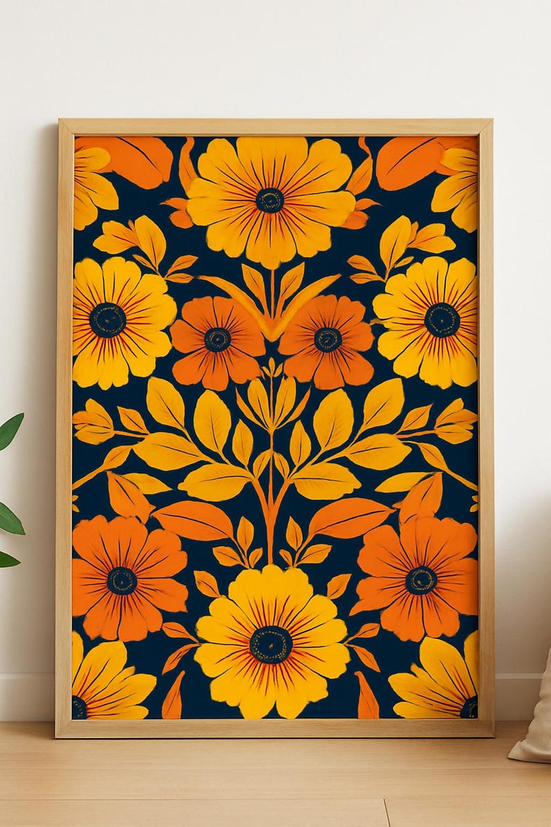 Floral Background Flower Digital Art Botanical Print Floral Wall Decor ...