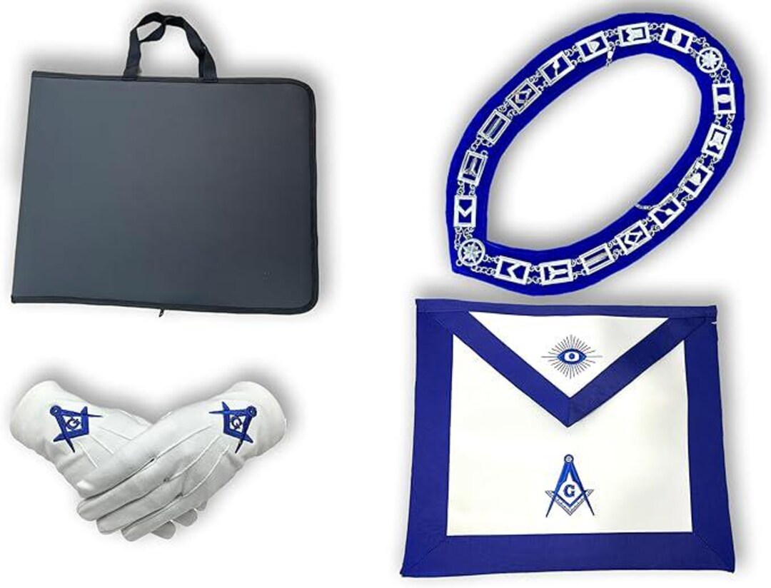 Masonic Regalia Master Masons Blue Lodge Apron Set With Blue Lodge ...