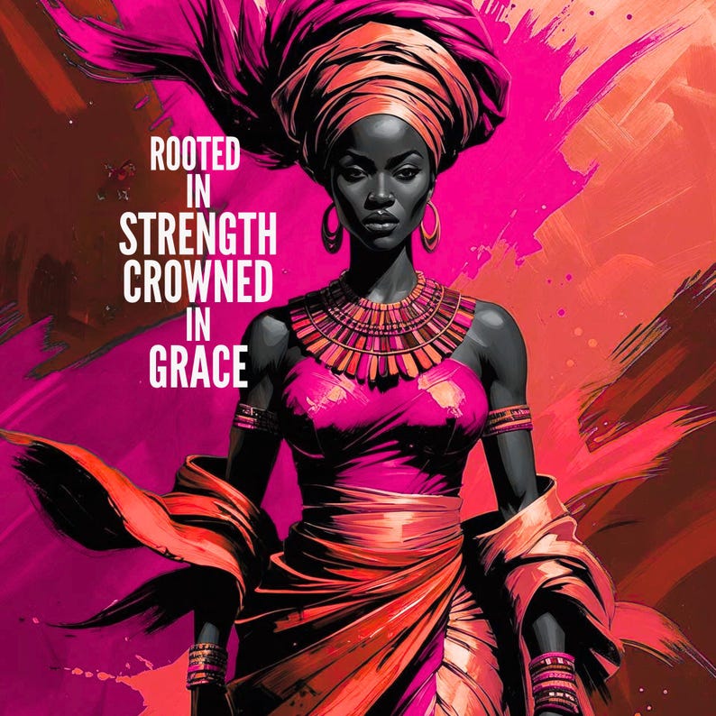 Radiant Black Queen Art Print for Afrocentric Home Decor - Celebrating ...
