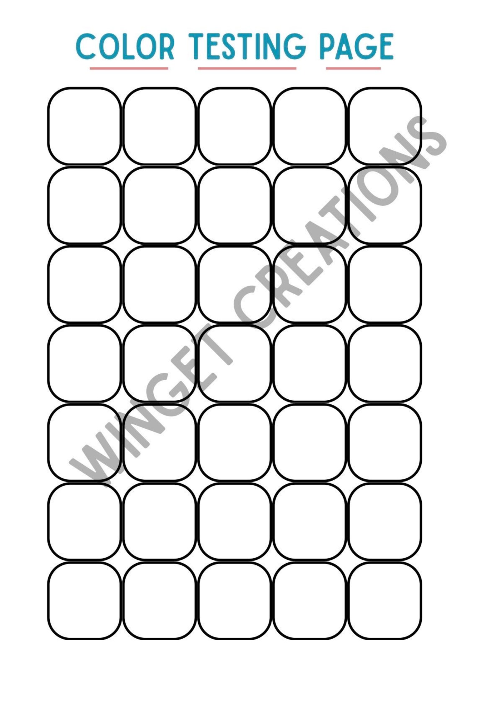 Color Testing Practice Sheet (printable) - Etsy