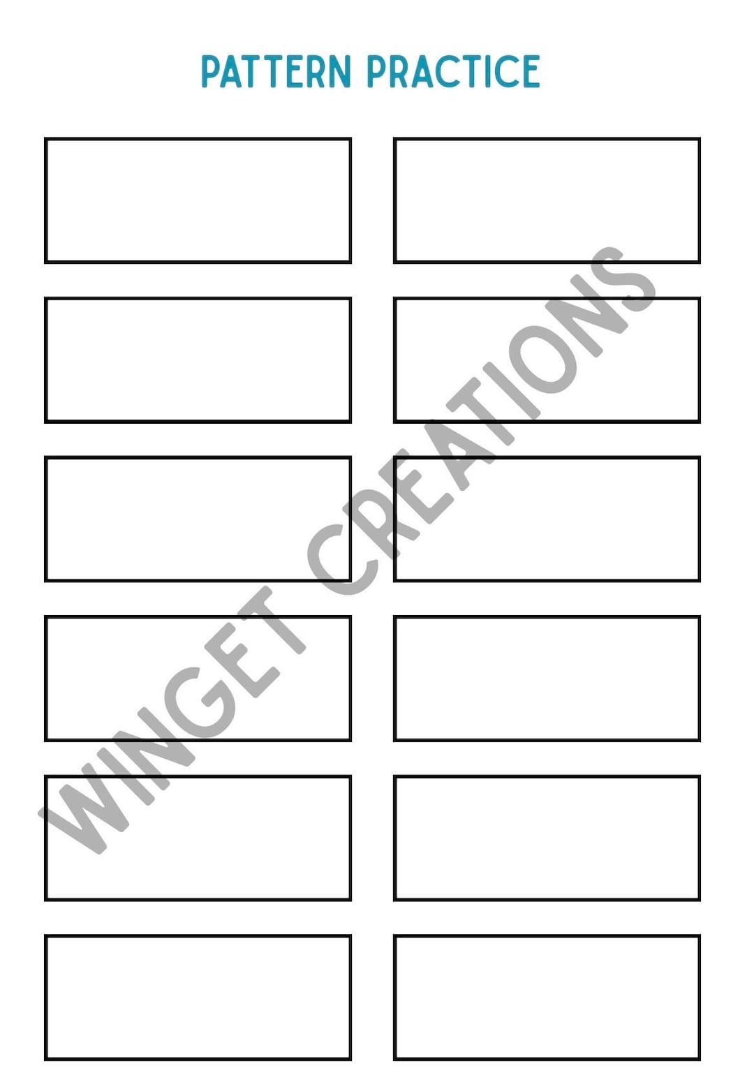Pattern Drawing Practice Sheet (printable) - Etsy