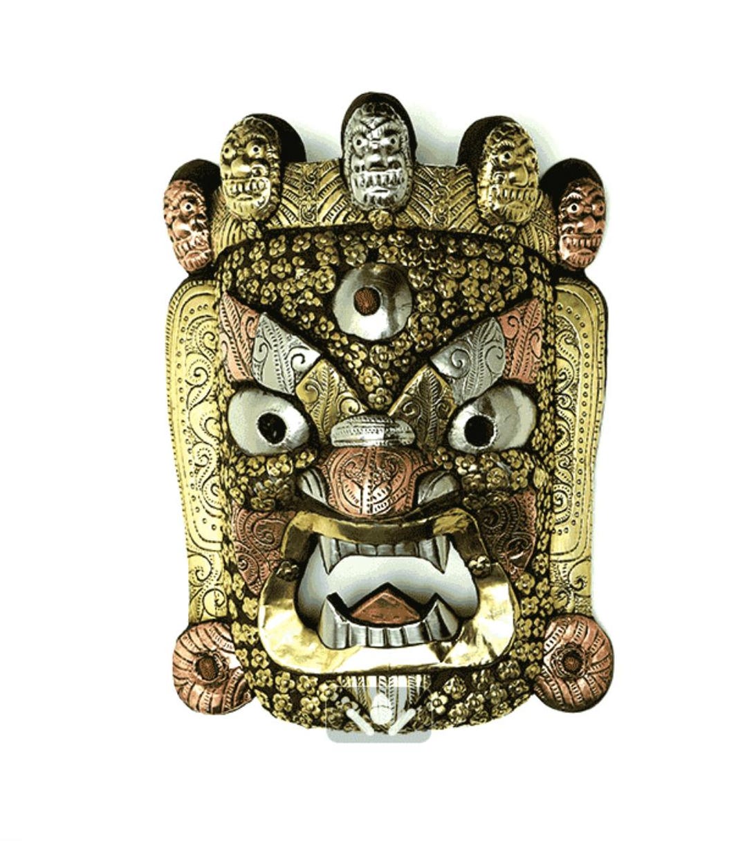 Bhairab Wall Mask (metal and Wood) - Etsy