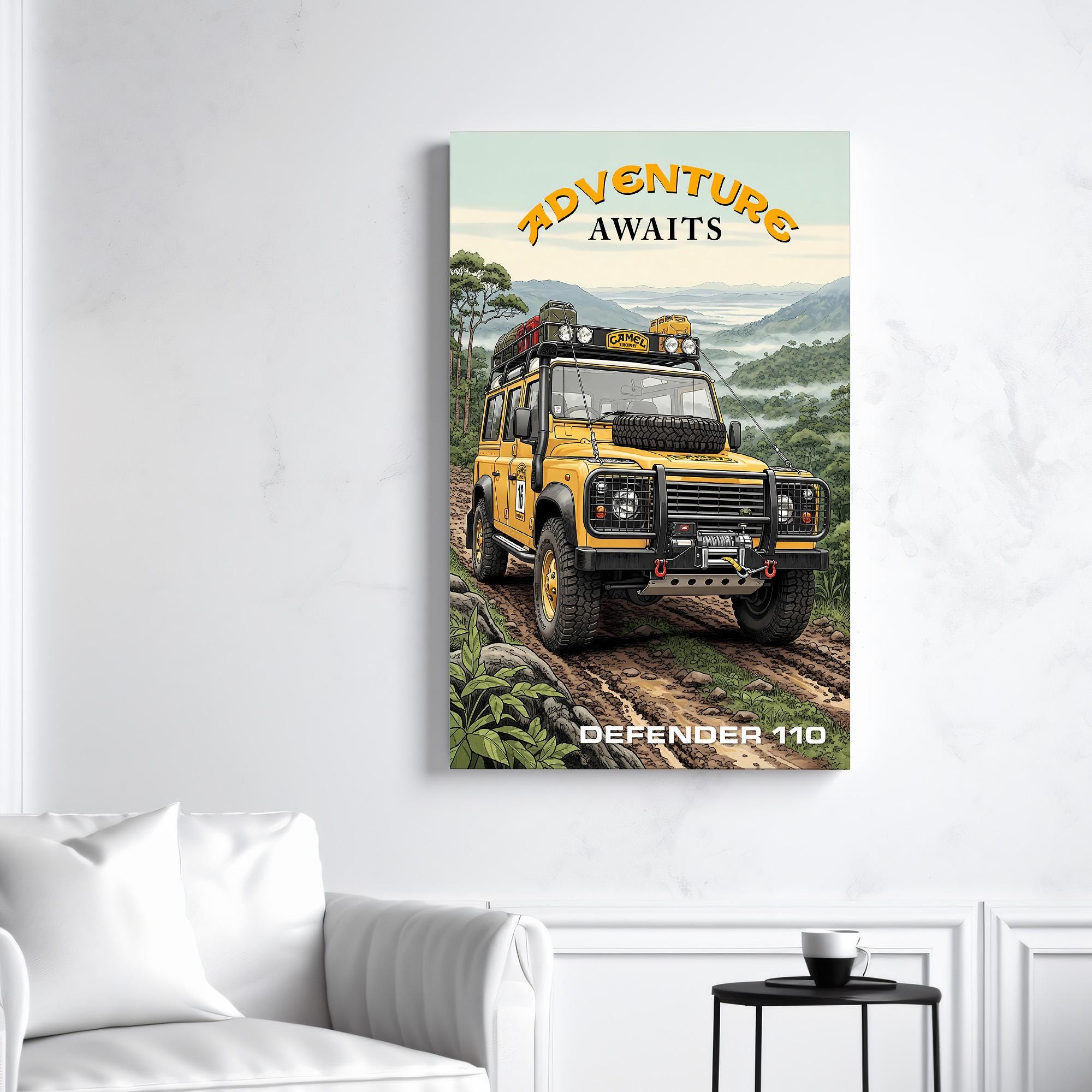 Land Rover Defender Poster, Adventure Wall Art, Camel Trophy Inspired ...
