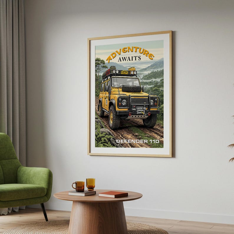 Land Rover Defender Poster, Adventure Wall Art, Camel Trophy Inspired ...
