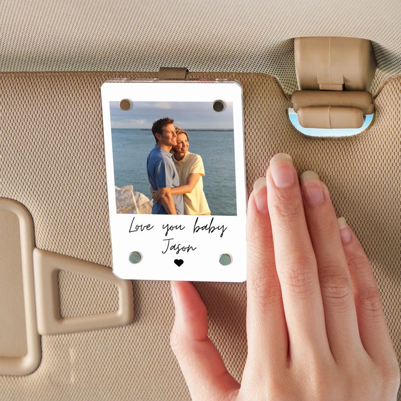 Personalized Keepsake Car Visor Photo Clip Gift for Couples, Sun Visor ...