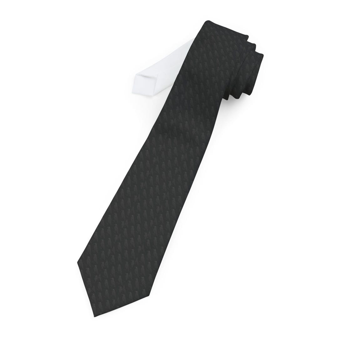 Raven Necktie, Edgar Allan Poe Crow Rook Gothic Dark Academia Office ...