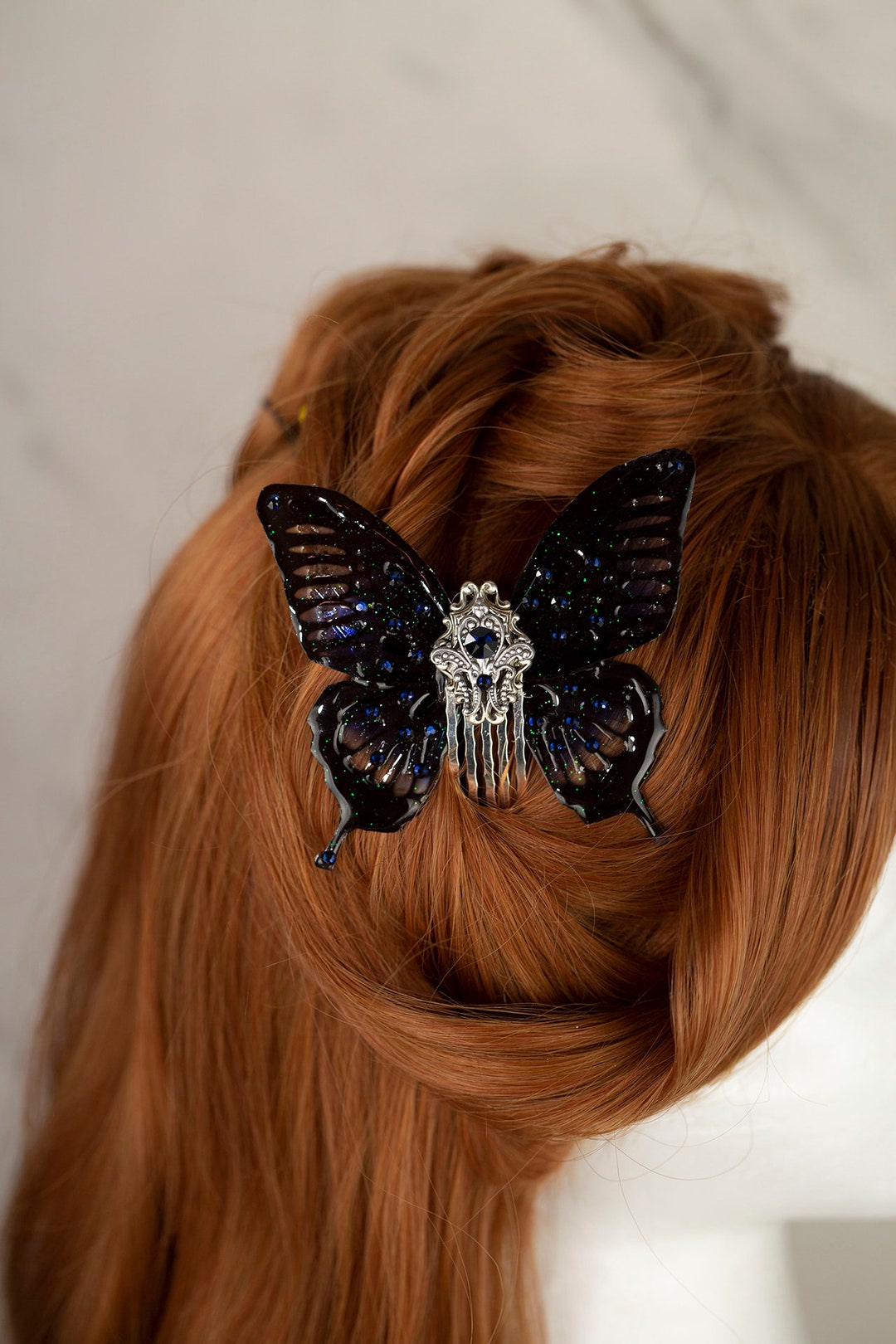 Midnight Butterfly Comb Custom - Etsy