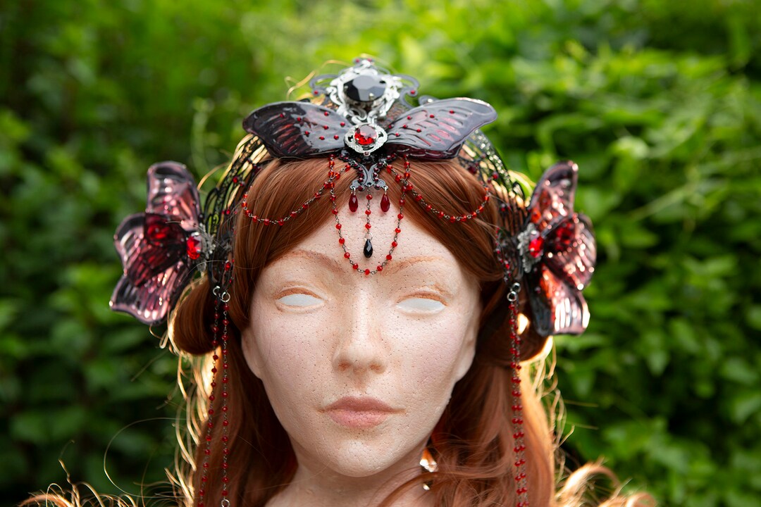 Ready to Ship Banshee Fairy Wing Head Dress Crown Black - Etsy