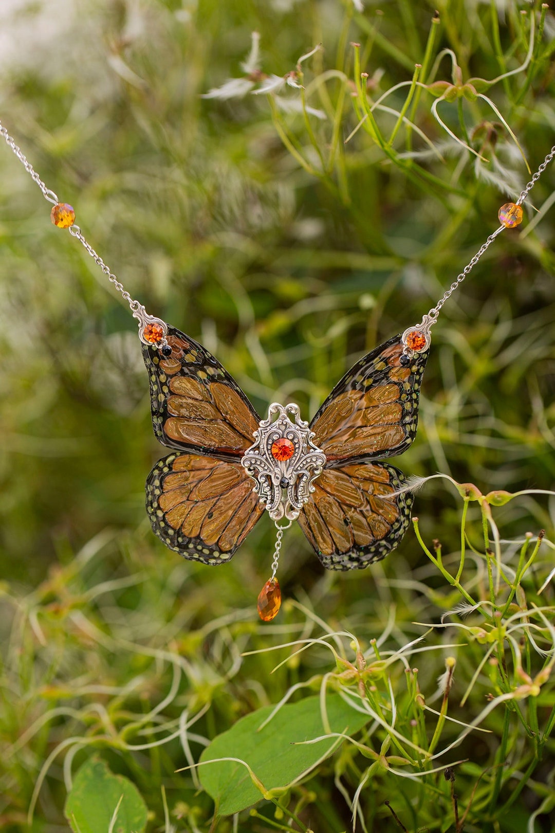 Small Monarch Butterfly Necklace - Etsy