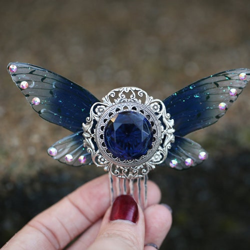 CUSTOM Large Gem Fairy Wing Comb - Etsy
