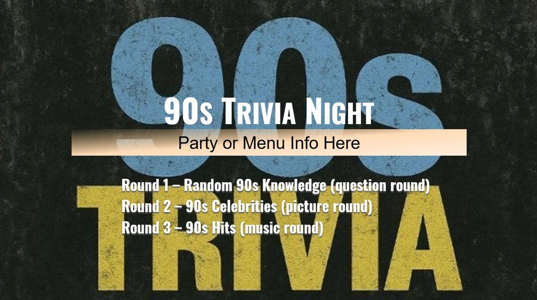 90s Trivia Night in A Box - Etsy