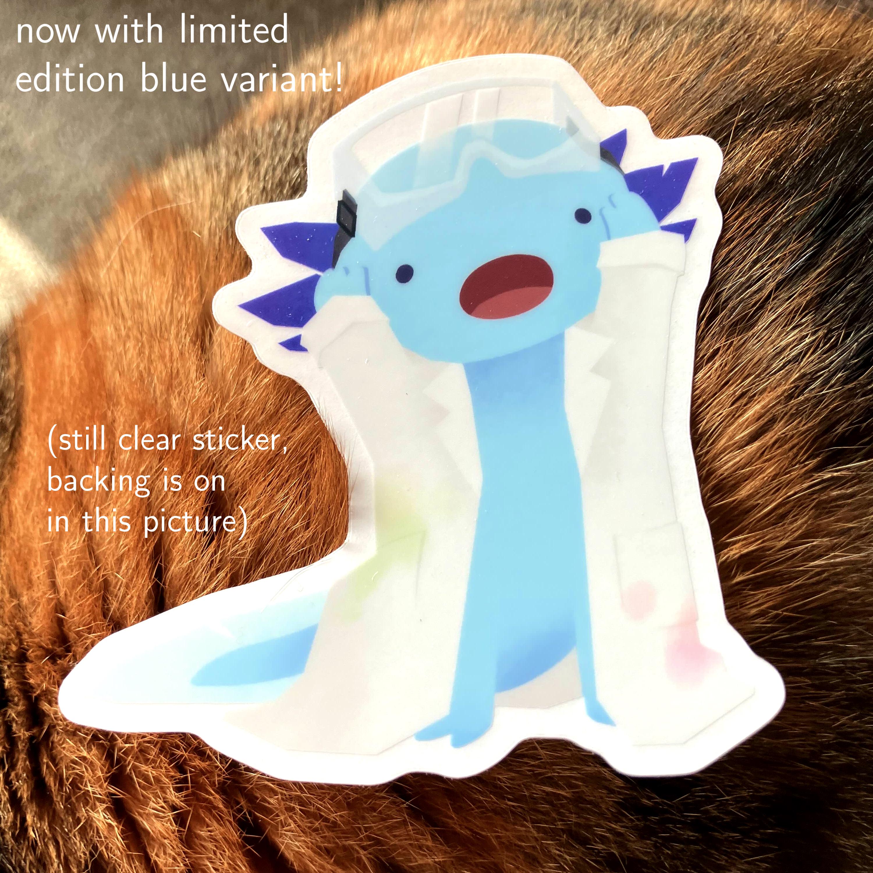 Axolotl Lab Scientist Sticker (chemistry/biology Version, Transparent ...