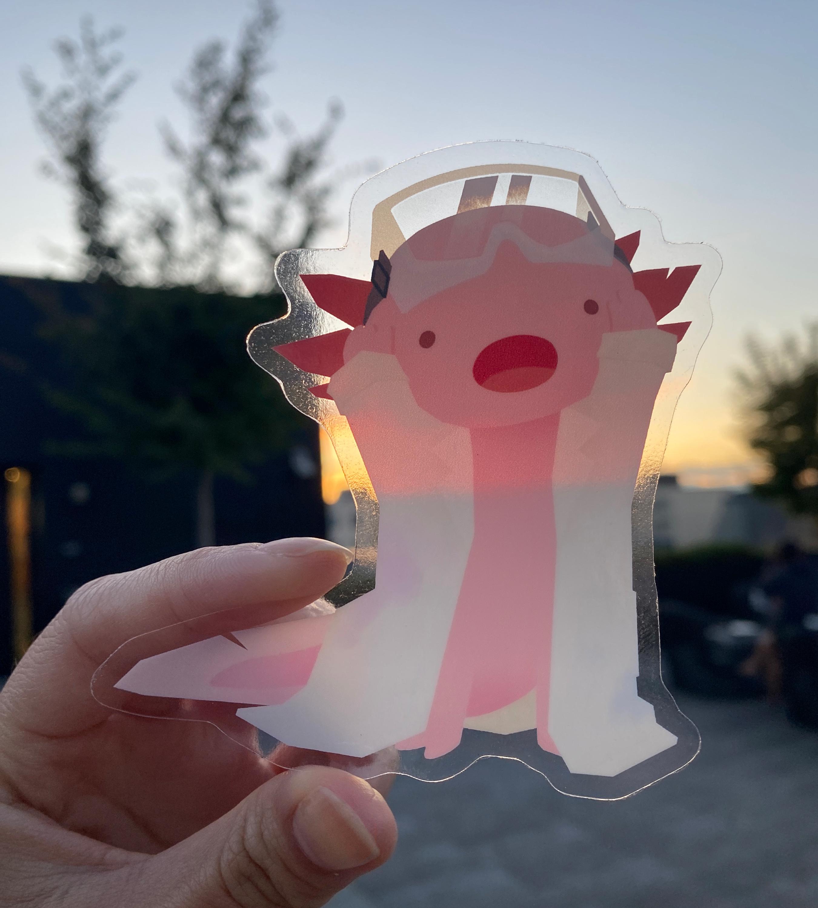 Axolotl Lab Scientist Sticker (chemistry/biology Version, Transparent ...