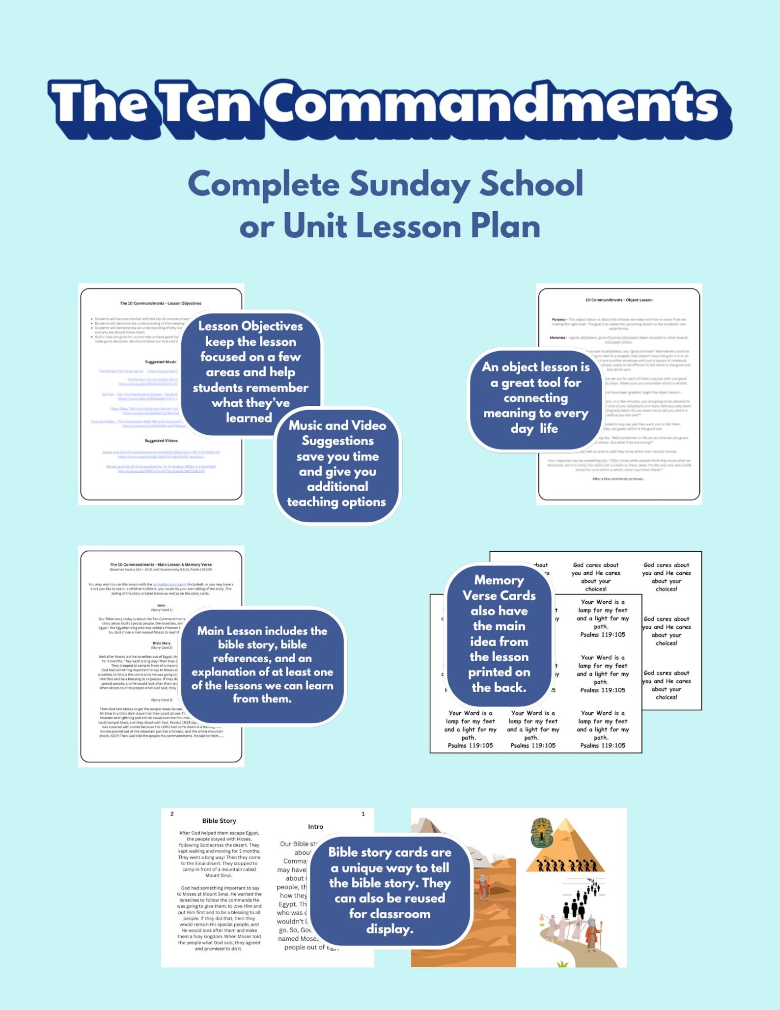 10 Commandments Complete Lesson Plan With Crafts and Activities - Etsy