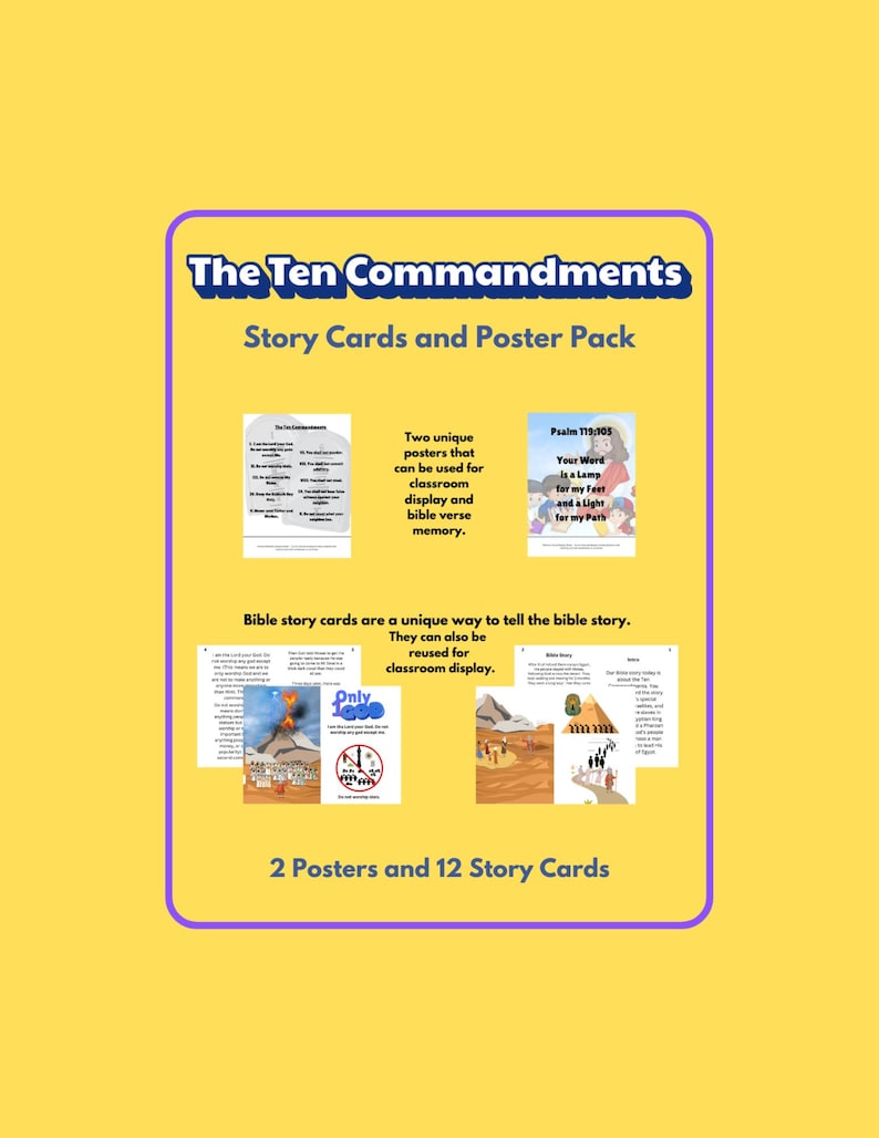 10 Commandments Poster and Story Cards Pack - Etsy