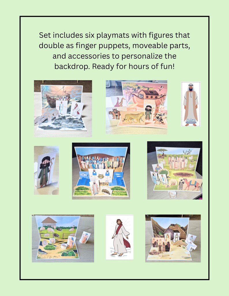 Bible Story Printable Playmats Six Pack - Etsy