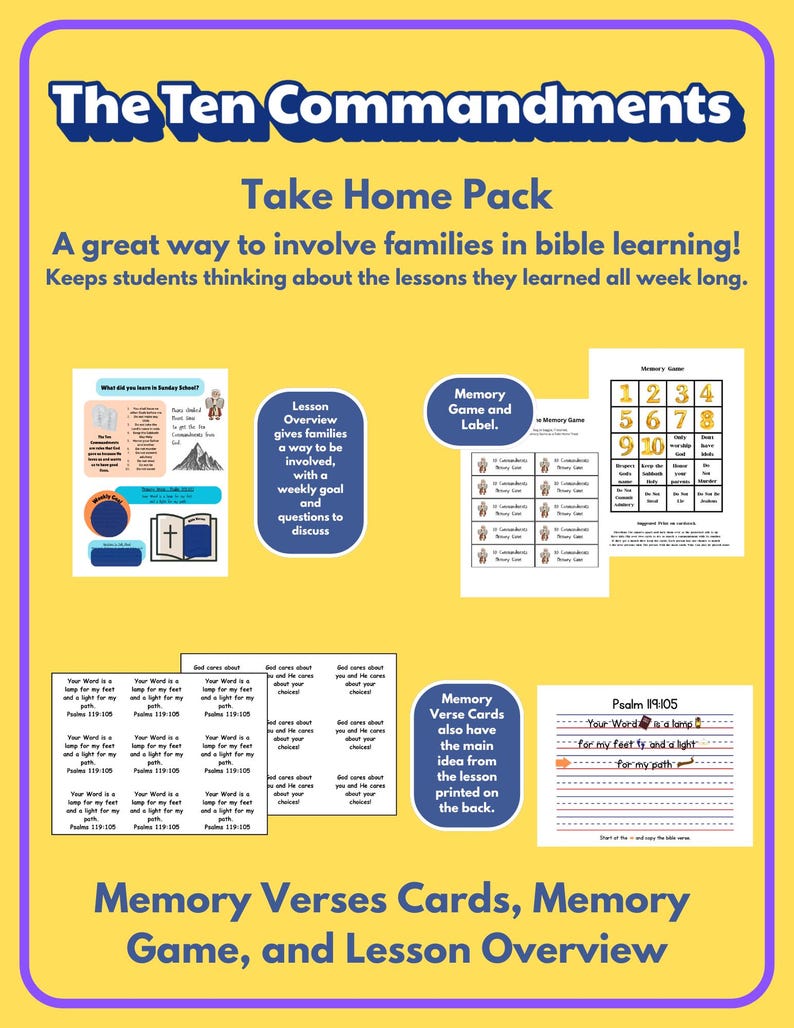 10 Commandments Take Home Pack - Etsy