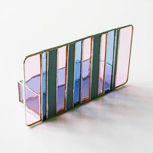 Contemporary Stained Glass Business Card Holder Pale Pink Periwinkle ...