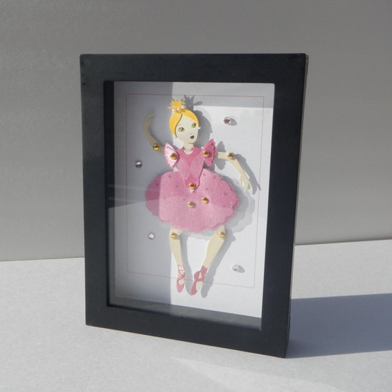 Items similar to SALE! Dancing Ballerina Shadow Box: 3D dancer in pink ...
