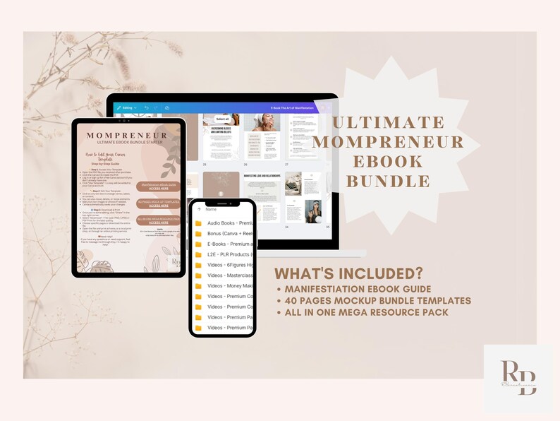 Mompreneur Business Bundle – Ebook, Mockup Templates, Resource Pack ...