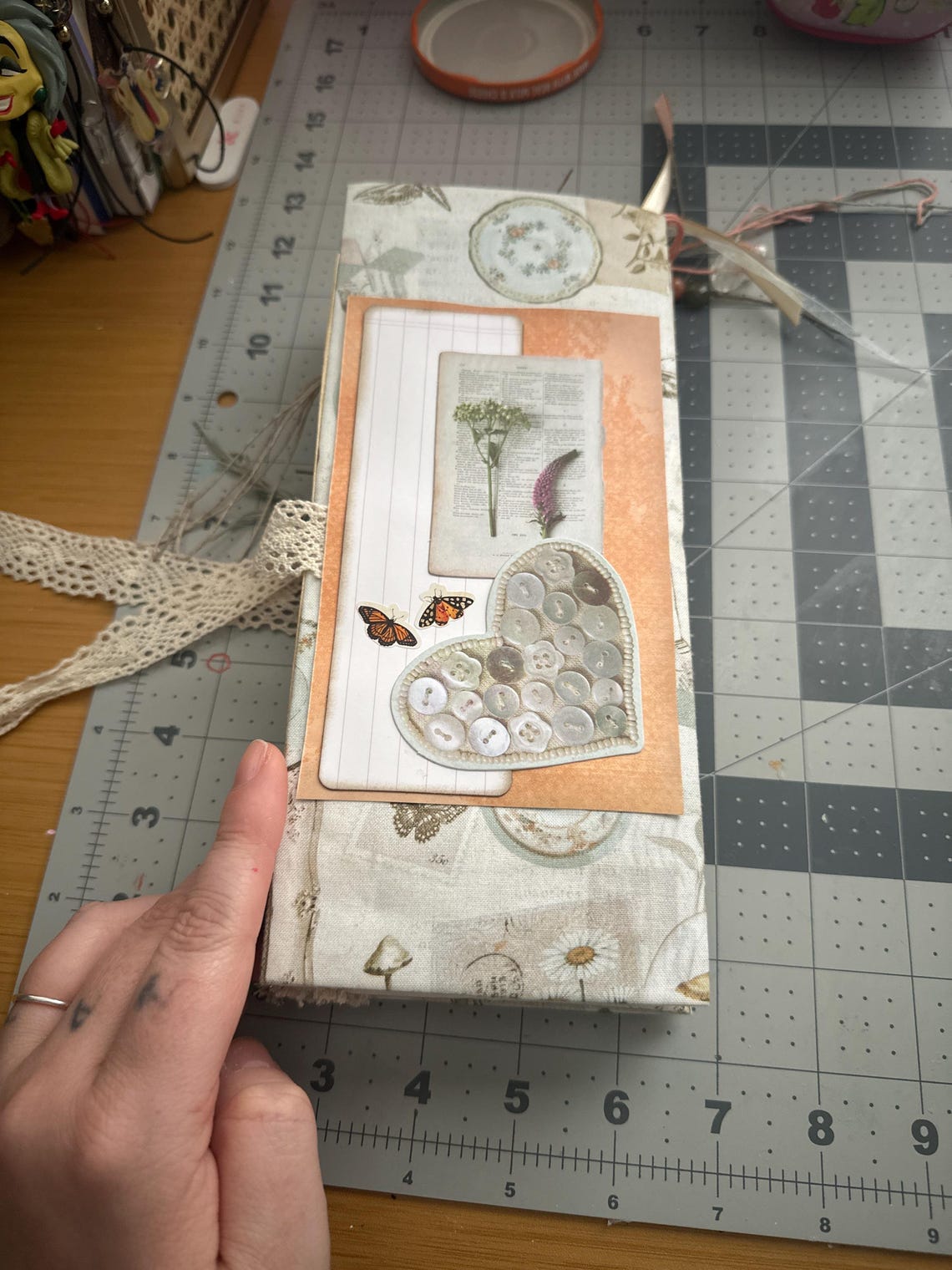 Upcycled Junk Mail Junk Journal: Fabric Cover, Handmade Bookmark - Etsy