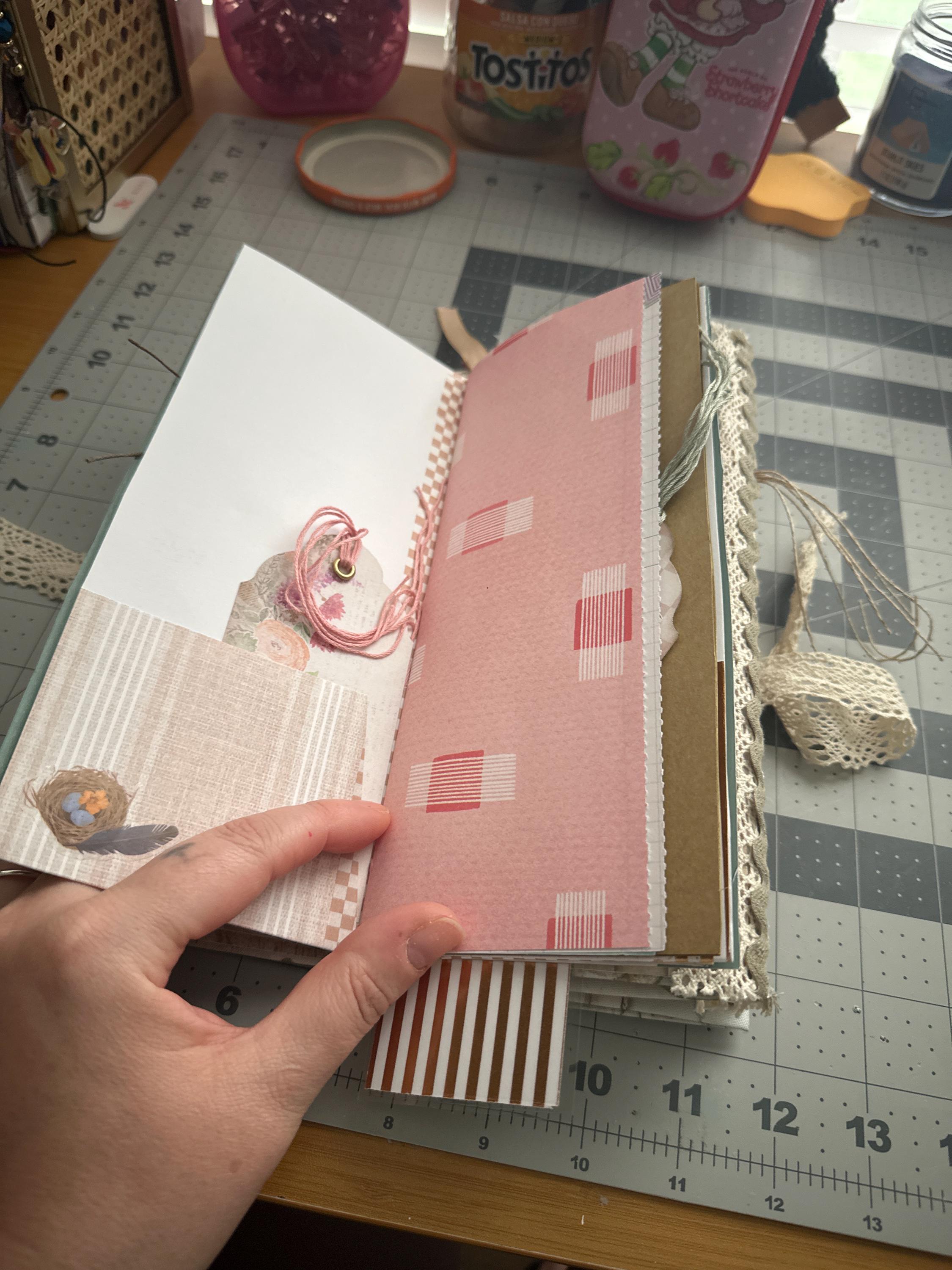 Upcycled Junk Mail Junk Journal: Fabric Cover, Handmade Bookmark - Etsy