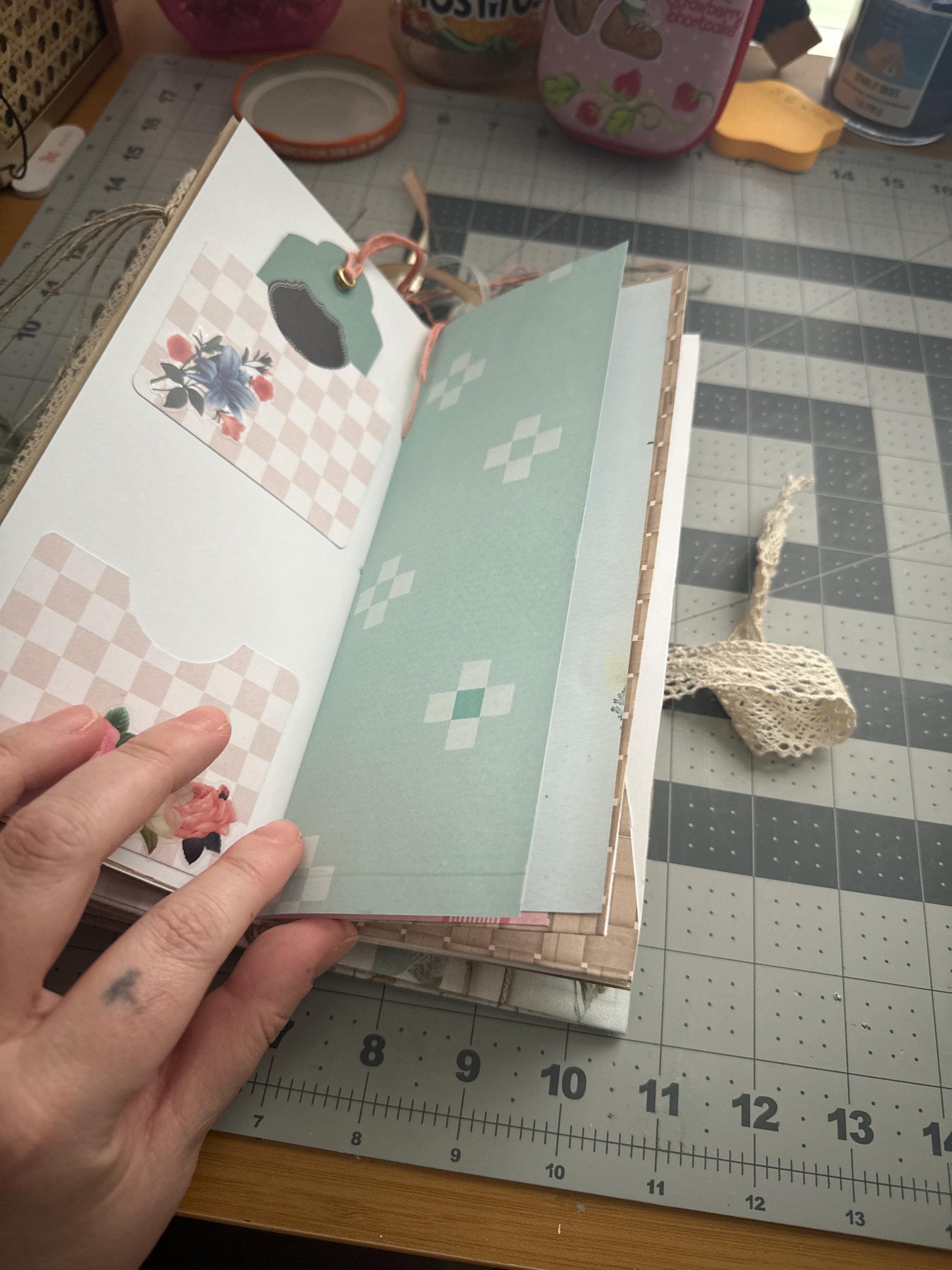 Upcycled Junk Mail Junk Journal: Fabric Cover, Handmade Bookmark - Etsy