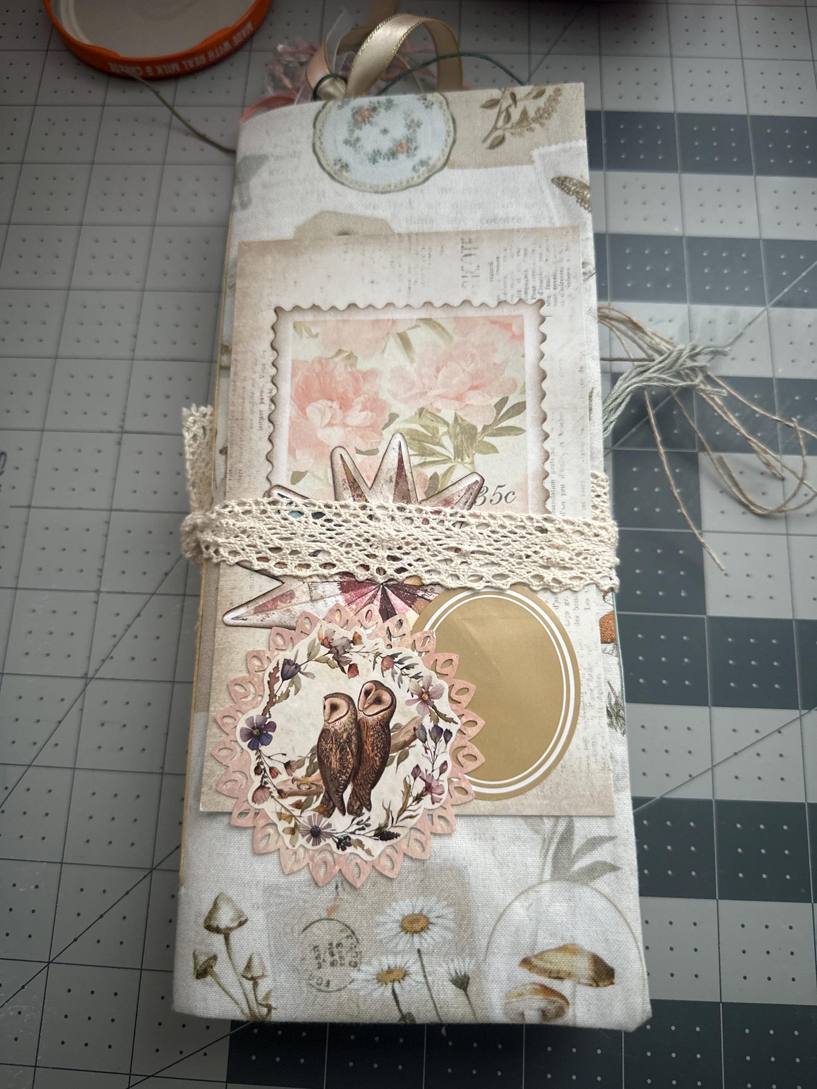 Upcycled Junk Mail Junk Journal: Fabric Cover, Handmade Bookmark - Etsy