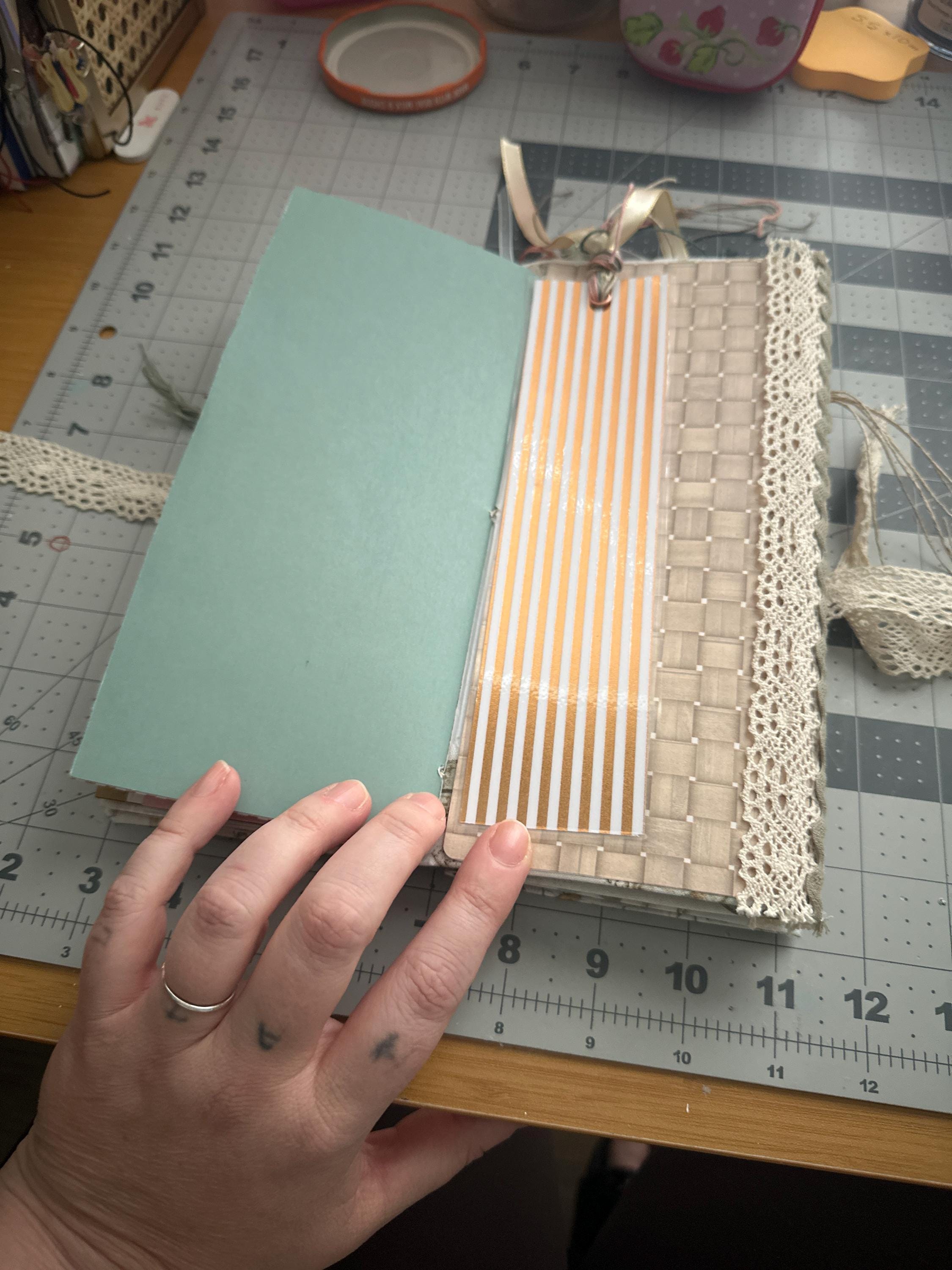 Upcycled Junk Mail Junk Journal: Fabric Cover, Handmade Bookmark - Etsy