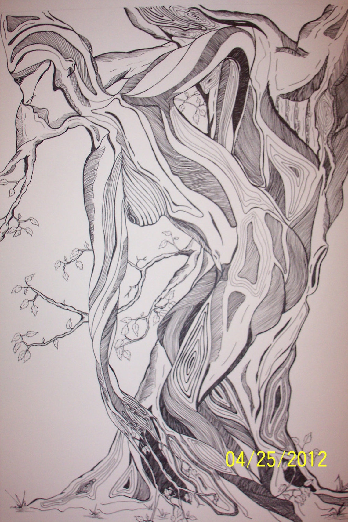 Titled "gaea" - Original Pen & Ink Drawing - Etsy