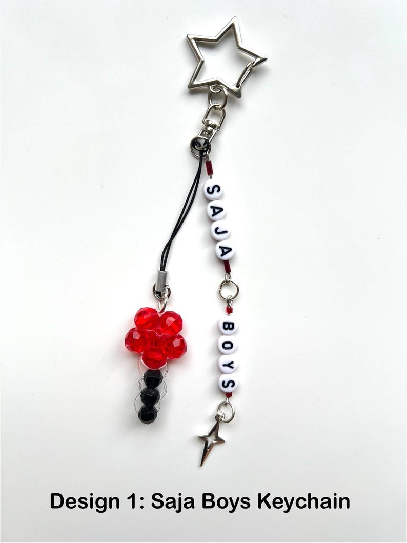 Huntrix and SJ Boys Inspired Beaded Lightstick Keychain Charms - Etsy