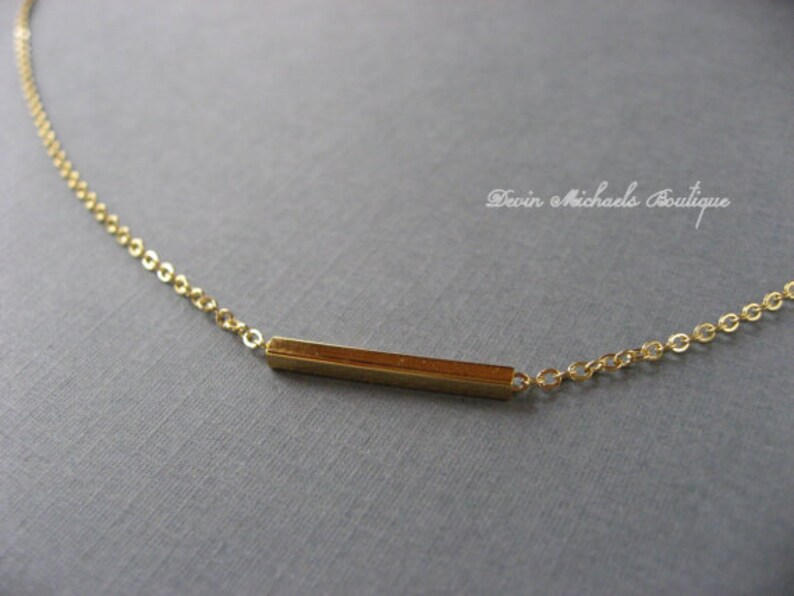 Tiny Gold Bar Necklace Gold Pendant Choker - Etsy