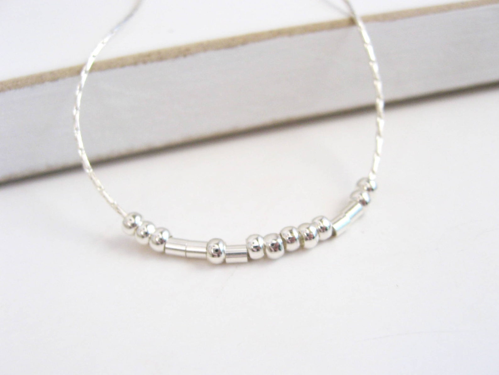 Silver Morse Code Necklace Personalized Name Jewelry Custom | Etsy