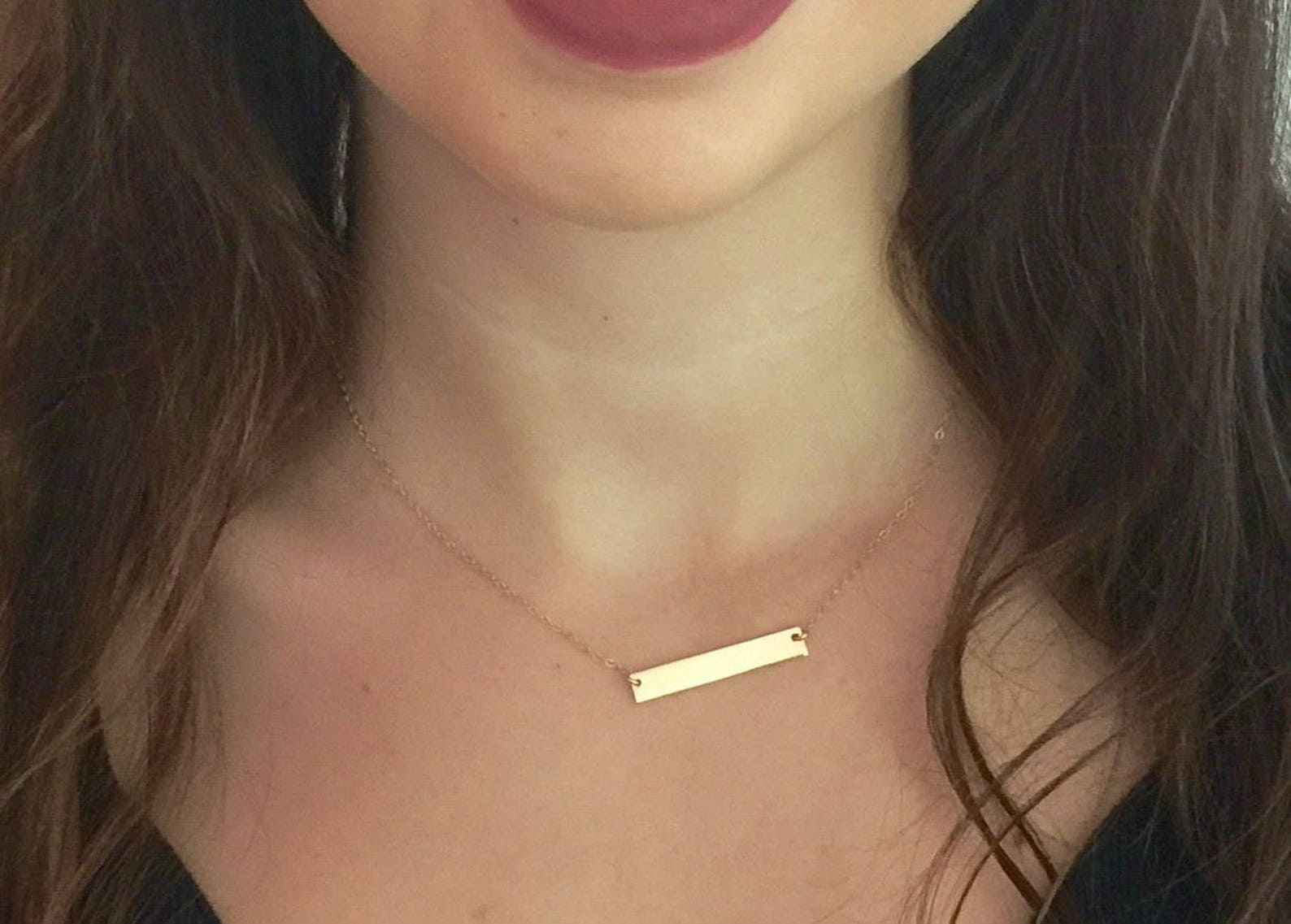 Personalized Gold Bar Necklace Bridesmaid Gift I - Etsy