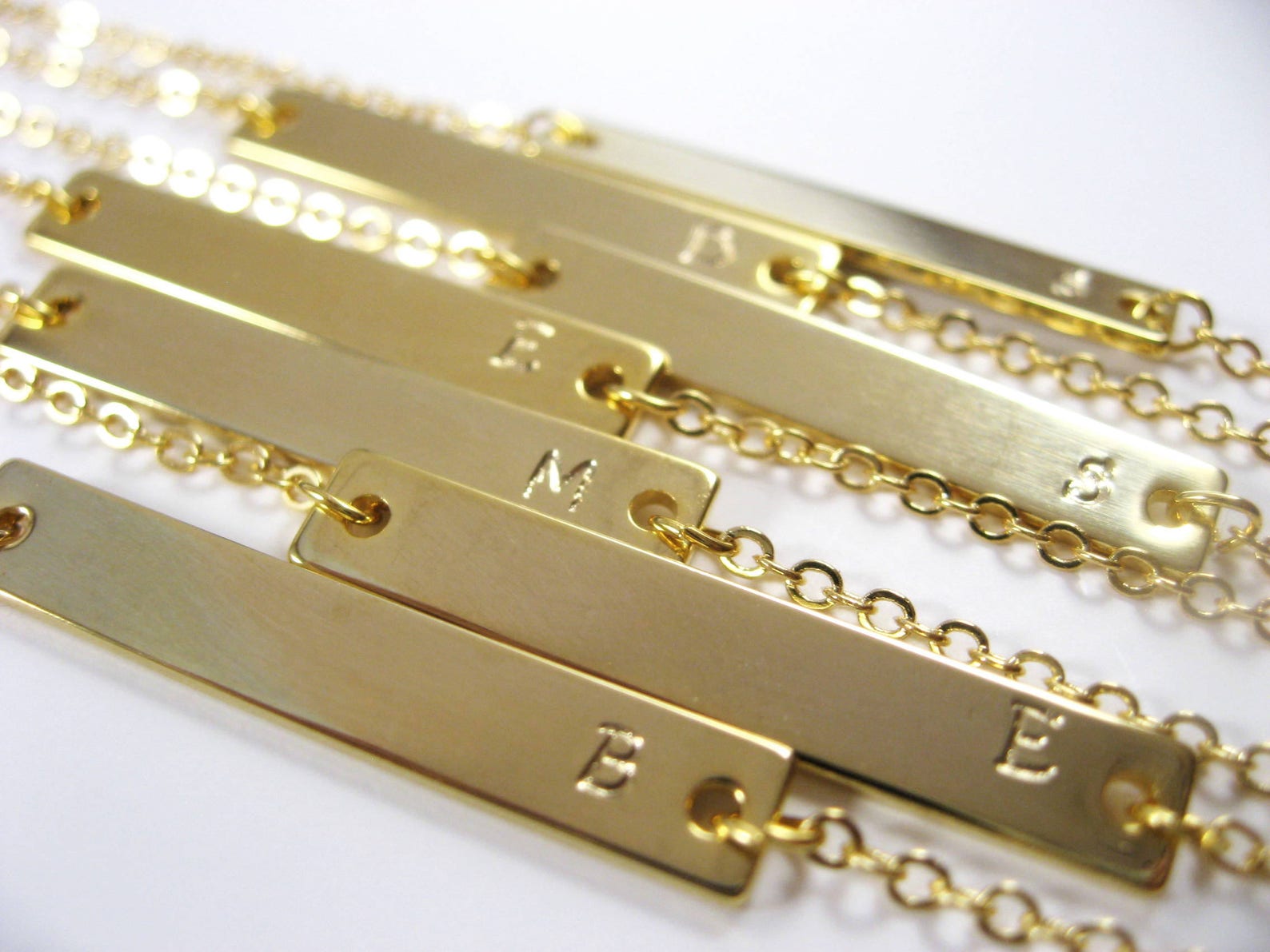 Personalized Gold Bar Necklace Bridesmaid Gift I - Etsy