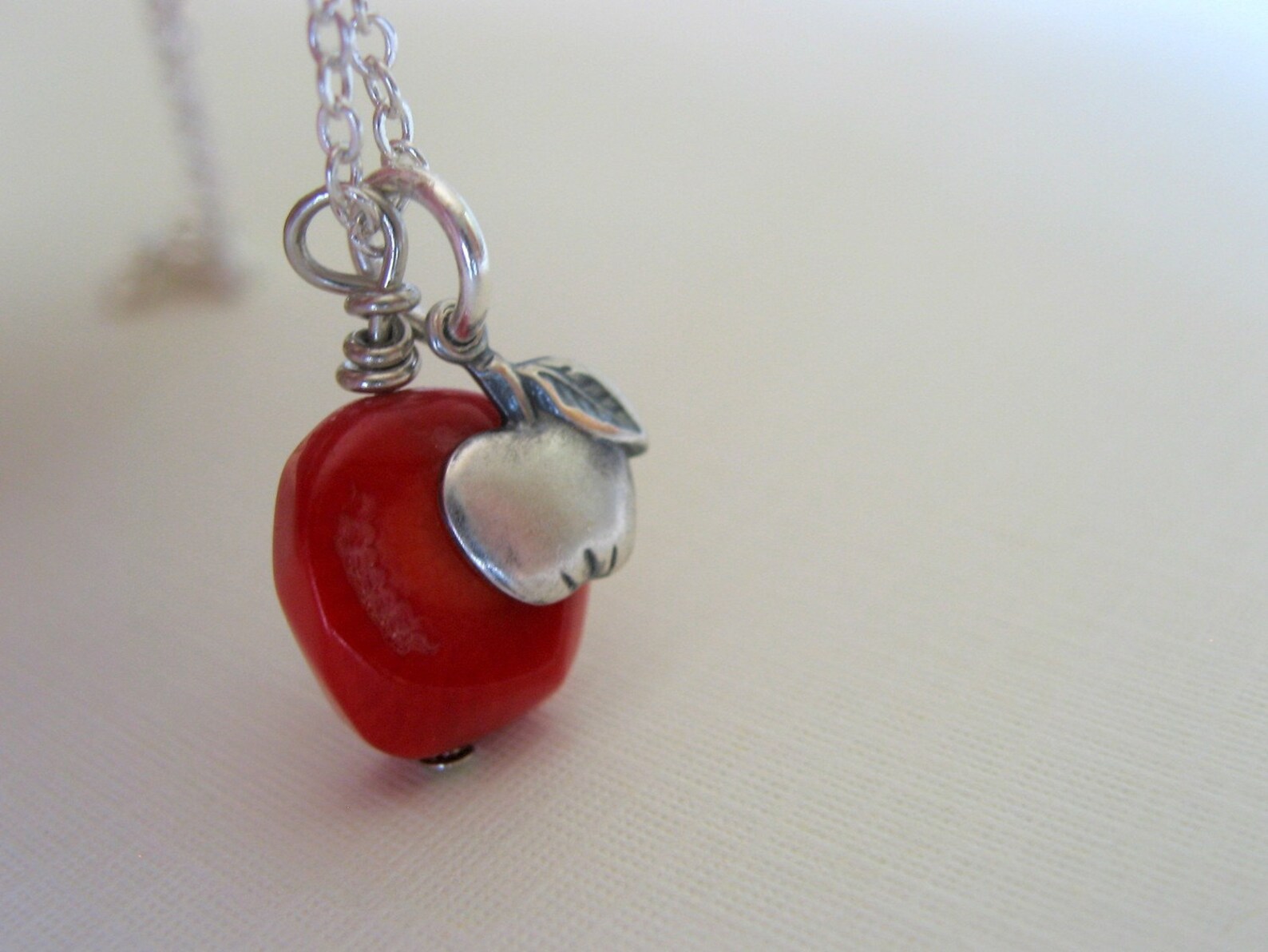 Tiny Apple Necklace Teacher Appreciation Gift Red Apple - Etsy