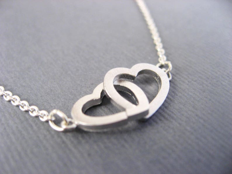 Interlocking Hearts Necklace Gold Connected Hearts Necklace - Etsy