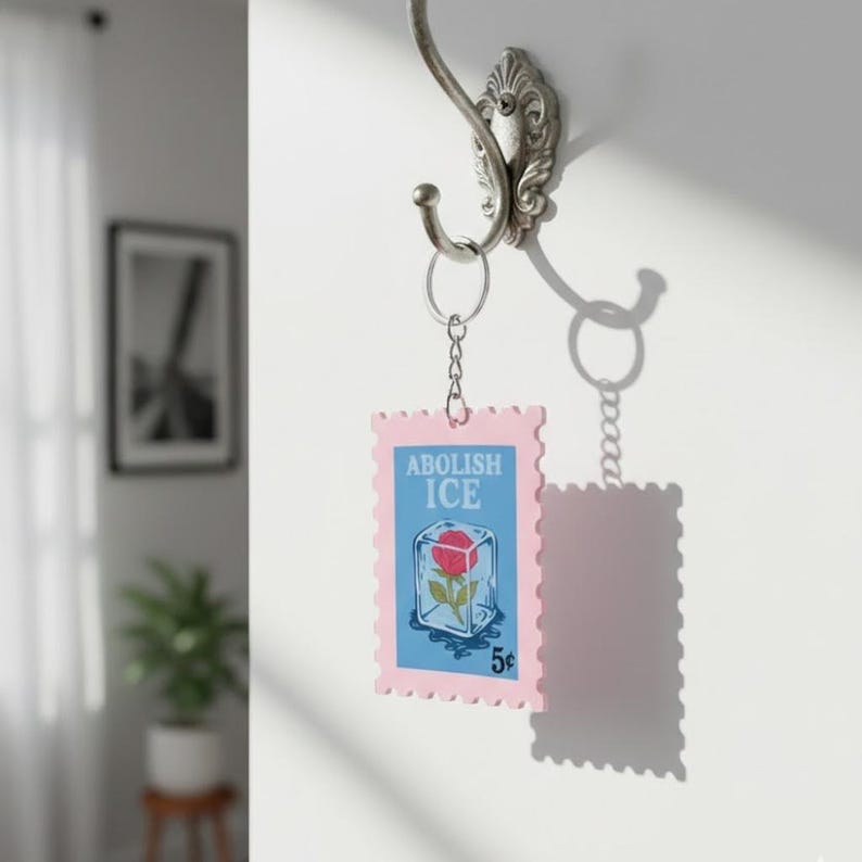 Abolish ICE Acrylic Keychain, Anti ICE Keychain, Activist Bag Charm ...