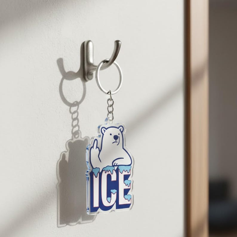 Anti ICE Bear Keychain, Abolish ICE Political Gift, Social Justice ...