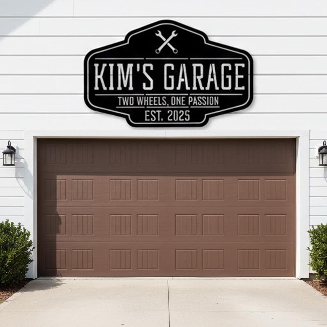 Garage Sign, Custom Metal Sign, Metal Name Sign, Garage Decor, Home ...