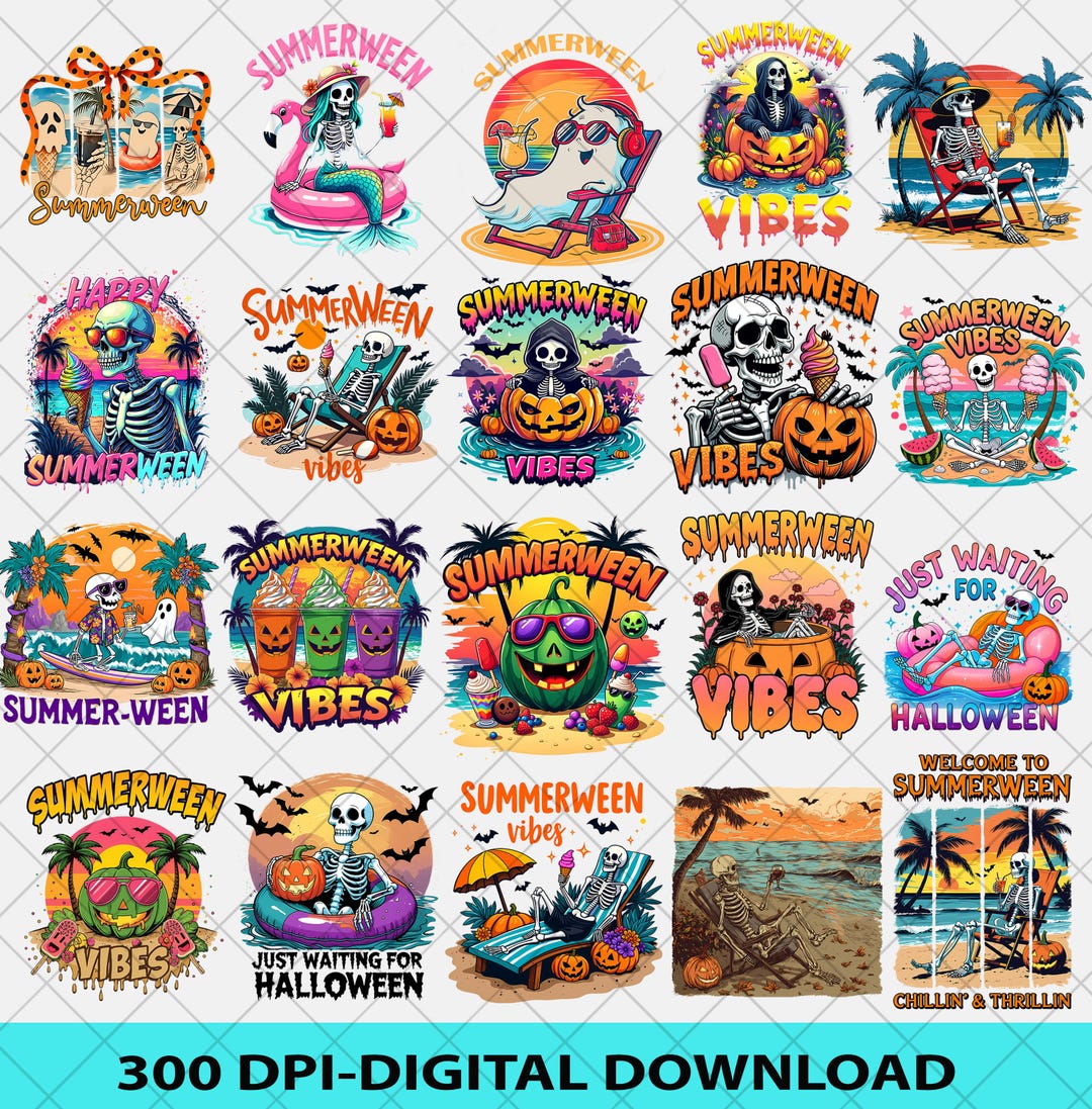 Buy 20+ Bundle Summerween Png, Funny Summer-ween Png, Summerween Horror ...