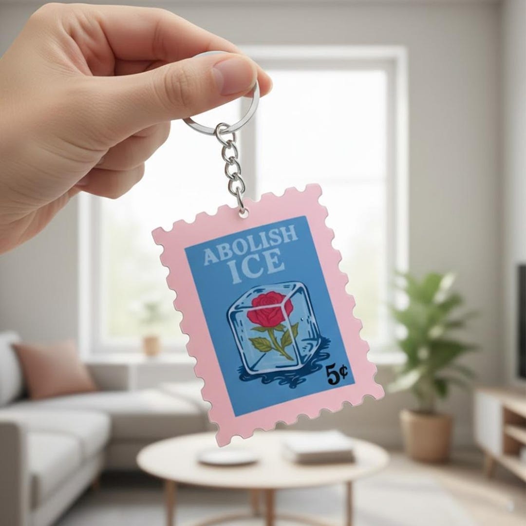 Abolish ICE Acrylic Keychain, Anti ICE Keychain, Activist Bag Charm ...