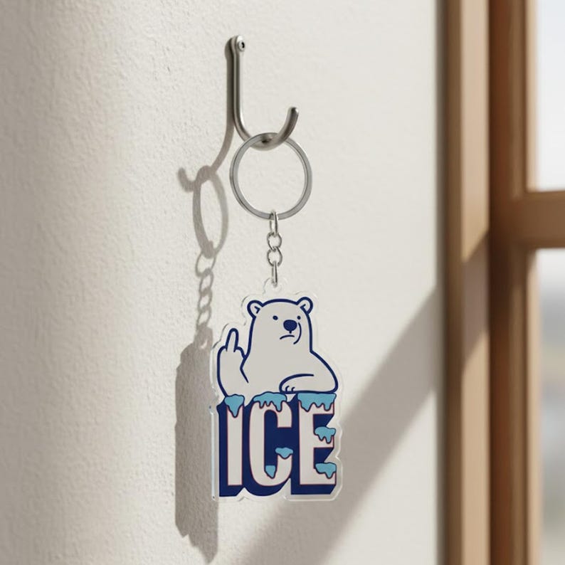 Anti ICE Bear Keychain, Abolish ICE Political Gift, Social Justice ...