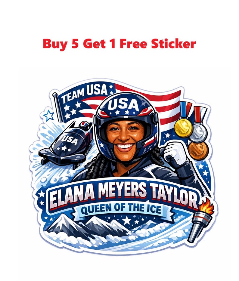 Elana Meyers Taylor Sticker | Bobsled Car Magnet| Team USA Athlete Art ...