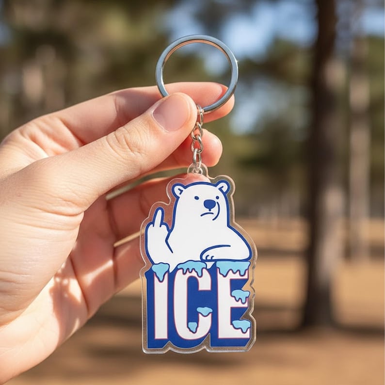 Anti ICE Bear Keychain, Abolish ICE Political Gift, Social Justice ...