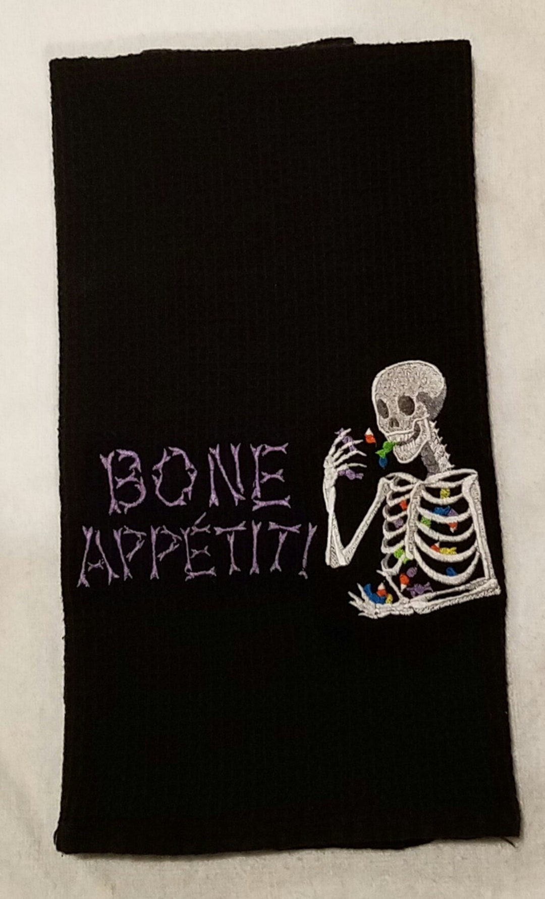 Bone Appetit! Halloween Skeleton Kitchen Towel - Etsy